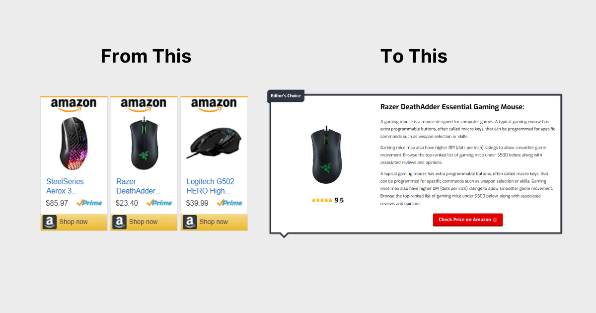 SiteStripe Code to Product Box - Affiliatable